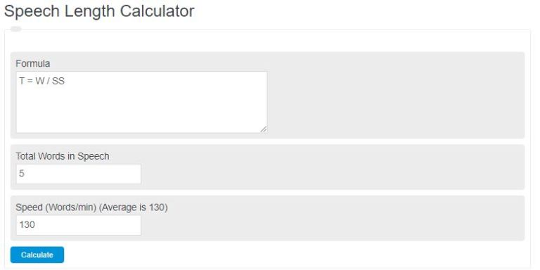 Speech Length Calculator - Calculator Academy