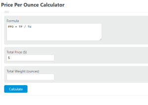 Price Per Ounce Calculator - Calculator Academy