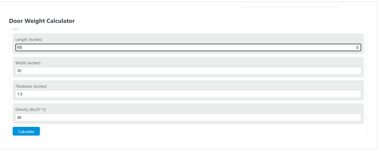 Door Weight Calculator - Calculator Academy