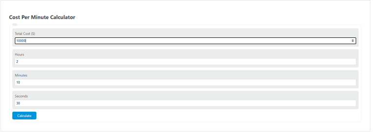 Cost Per Minute Calculator - Calculator Academy