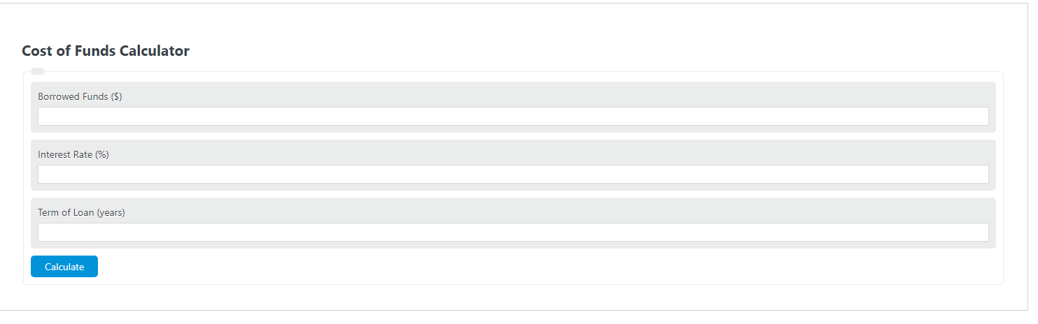 Cost of Funds Calculator - Calculator Academy