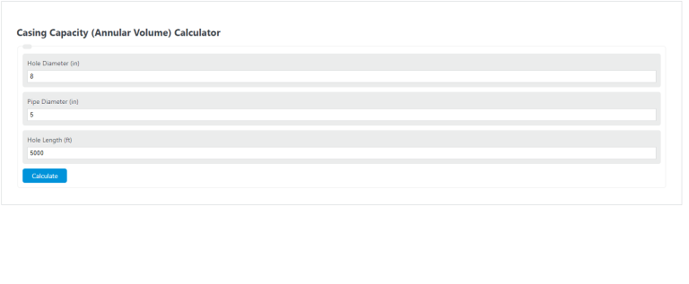 Casing Capacity (Annular Volume) Calculator - Calculator Academy