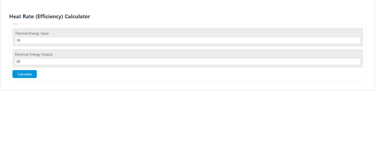 Heat Rate (Efficiency) Calculator - Calculator Academy