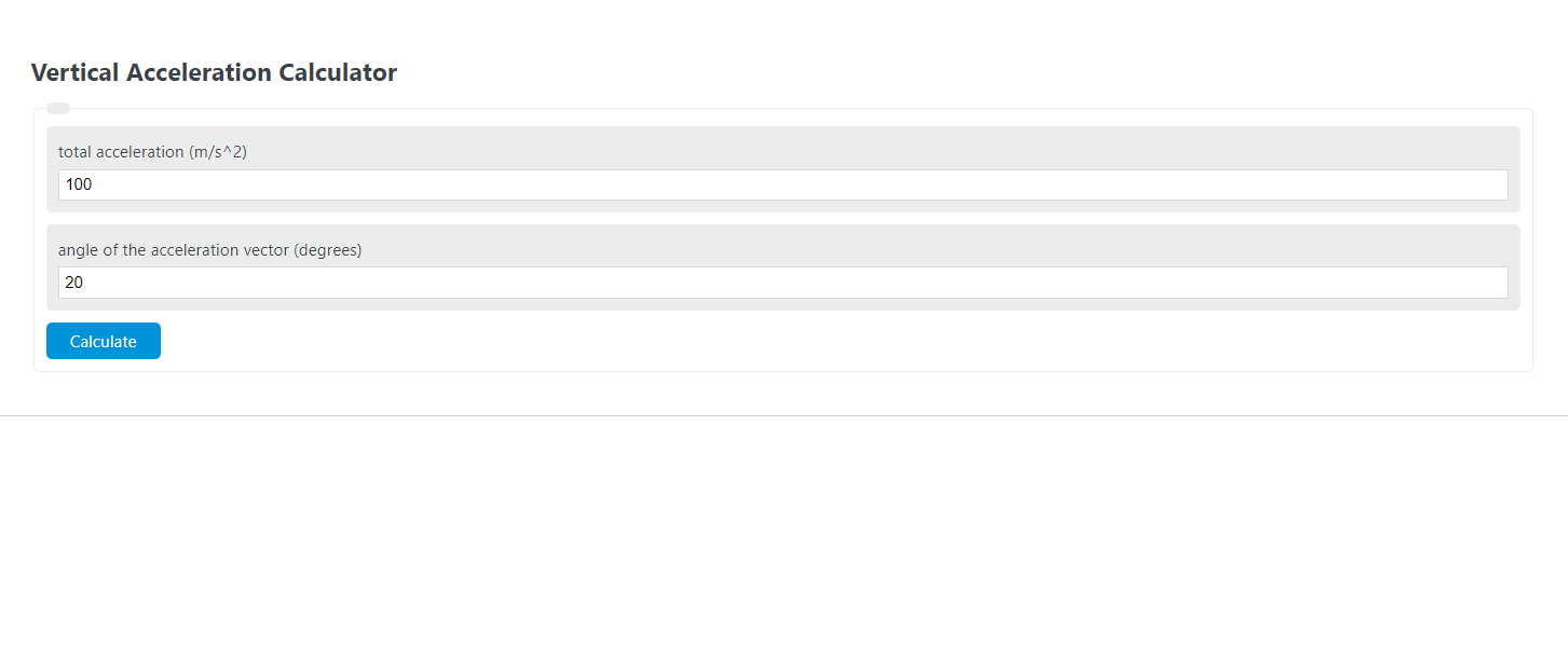 Vertical Acceleration Calculator Calculator Academy
