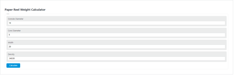 Paper Reel Weight Calculator - Calculator Academy