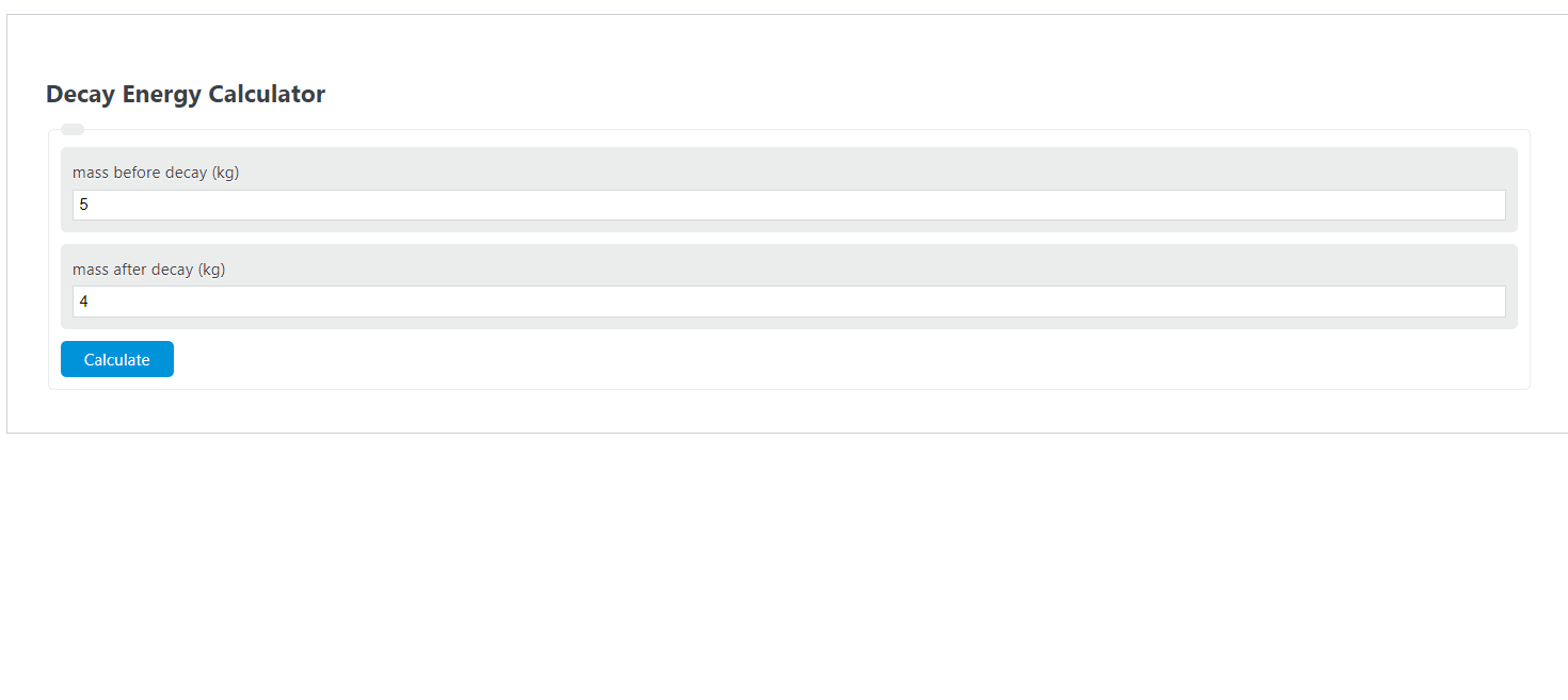 Decay Energy Calculator - Calculator Academy