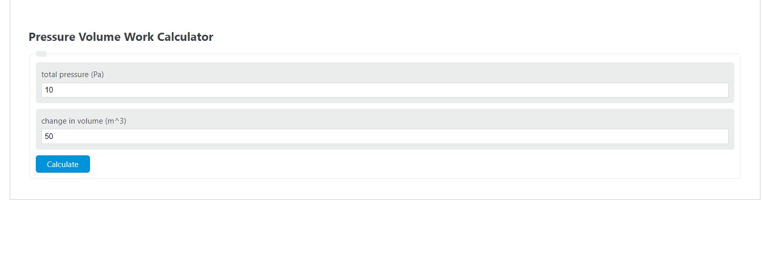 Pressure Volume Work Calculator - Calculator Academy