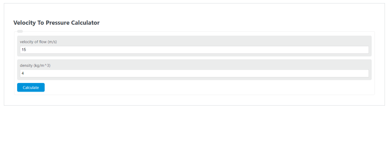 Velocity To Pressure Calculator - Calculator Academy