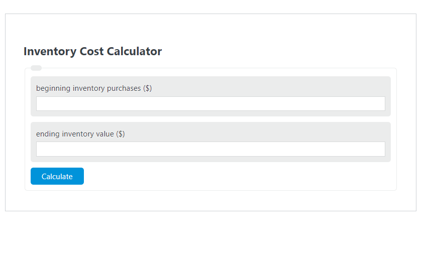 Inventory Cost Calculator - Calculator Academy
