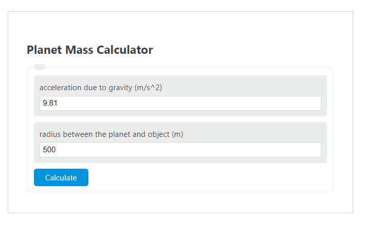 Planet Mass Calculator - Calculator Academy