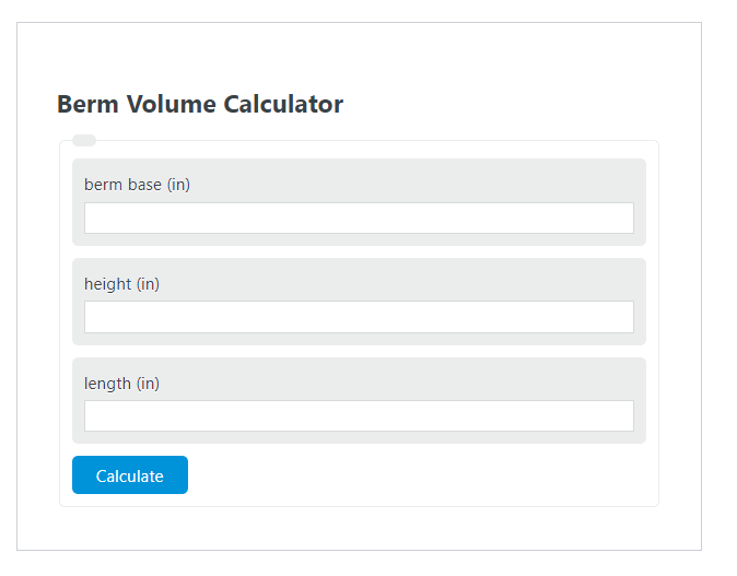 Berm Volume Calculator - Calculator Academy