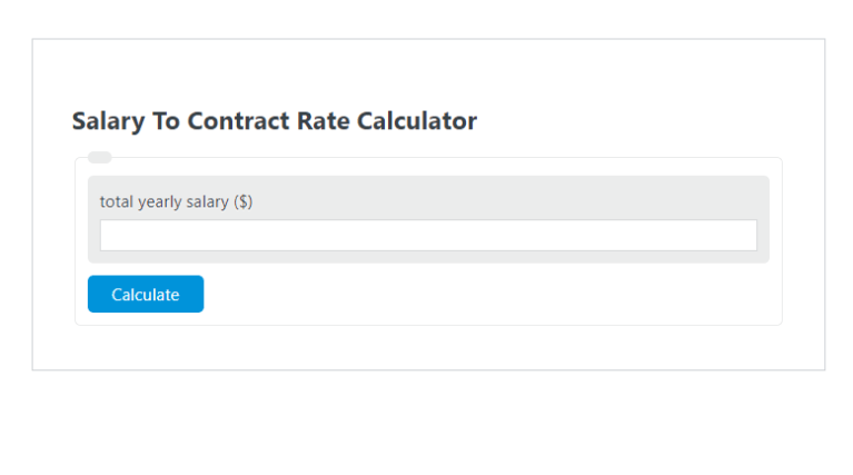 Salary To Contract Rate Calculator - Calculator Academy