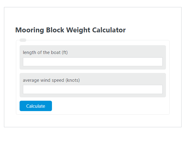 Mooring Block Weight Calculator - Calculator Academy