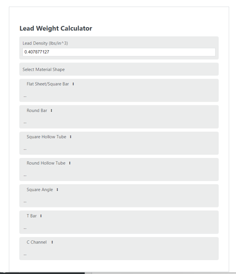 Lead Weight Calculator - Calculator Academy