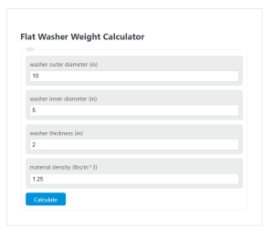 Flat Washer Weight Calculator - Calculator Academy