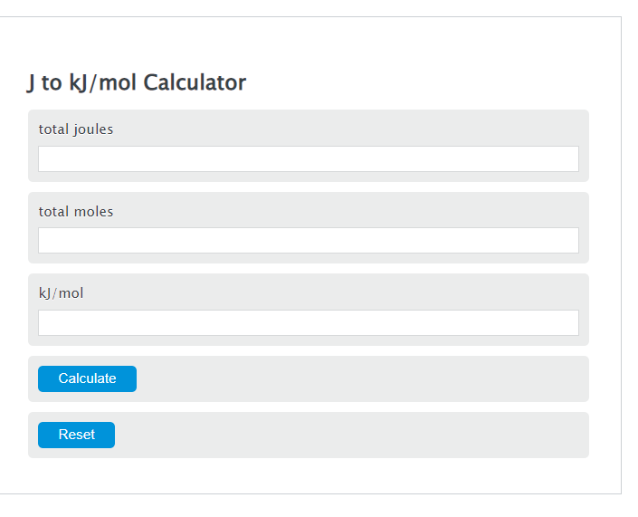 J To KJ mol Calculator Calculator Academy J To KJ mol Calculator Calculator Academy
