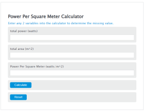 Power Per Square Meter Calculator - Calculator Academy