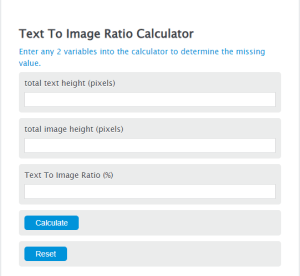 Text To Image Ratio Calculator - Calculator Academy
