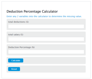 Deduction Percentage Calculator - Calculator Academy