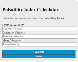 Pulsatility Index Calculator - Calculator Academy