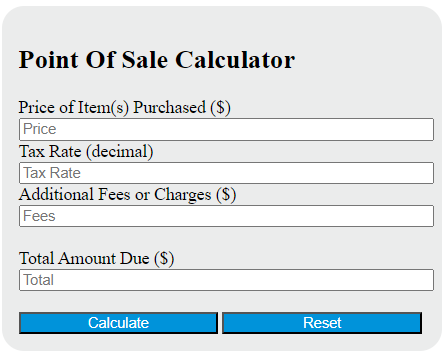 Point Of Sale Calculator Calculator Academy