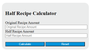 Half Recipe Calculator - Calculator Academy
