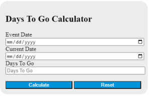 Days To Go Calculator - Calculator Academy