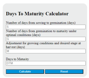Days To Maturity Calculator - Calculator Academy