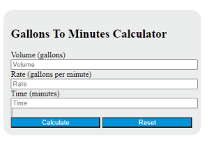 Gallons To Minutes Calculator - Calculator Academy