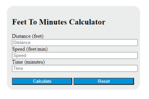 Feet To Minutes Calculator - Calculator Academy