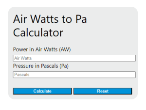 Air Watts To Pa Calculator - Calculator Academy