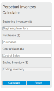 Perpetual Inventory Calculator - Calculator Academy