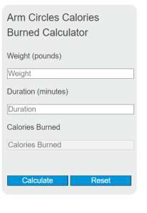 Arm Circles Calories Burned Calculator - Calculator Academy