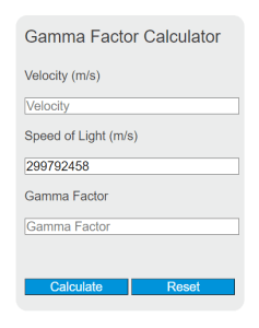 Gamma Factor Calculator - Calculator Academy