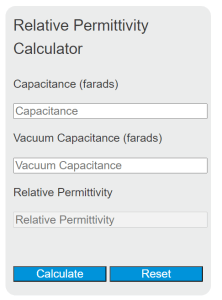 Relative Permittivity Calculator - Calculator Academy