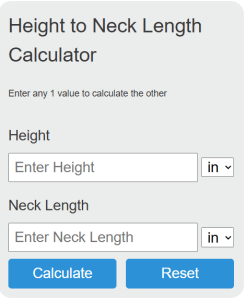 Height to Neck Length Calculator - Calculator Academy