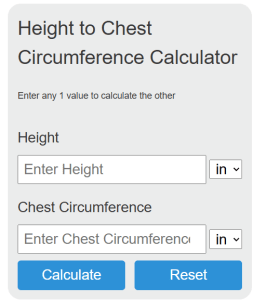Height to Chest Circumference Calculator - Calculator Academy
