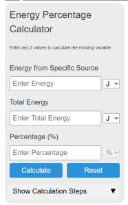 Energy Percentage Calculator - Calculator Academy