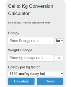 Cal to Kg Conversion Calculator - Calculator Academy