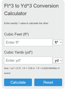 Ft^3 to Yd^3 Conversion Calculator - Calculator Academy