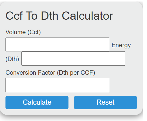 Ccf To Dth Calculator - Calculator Academy
