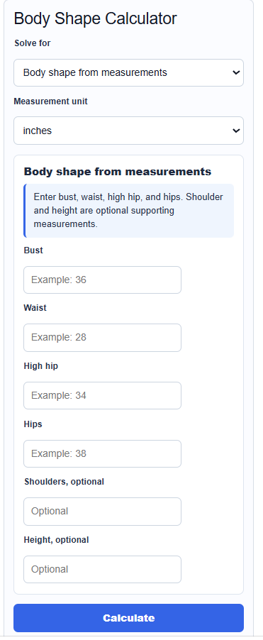 Body Shape Calculator - Calculator Academy